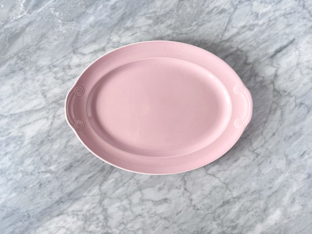 Vintage Midcentury 13" Luray Pastels Pink Oval Tray - MCM Ceramic ...