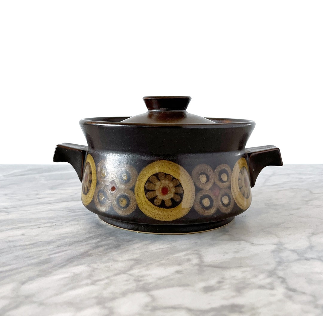 Vintage 1960s Denby Langley Arabesque Dish With Lid Bean Pot Casserole ...