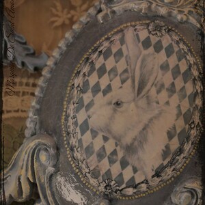 Victorian Style Rabbit Hanging Decorations, Vintage Style French Gray ...