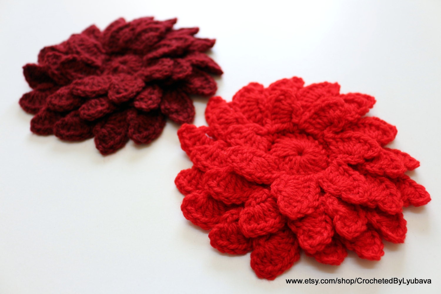 Red Crochet Large Flower. Crochet Gift for Women. Handmade - Etsy