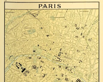 Paris street map | Etsy