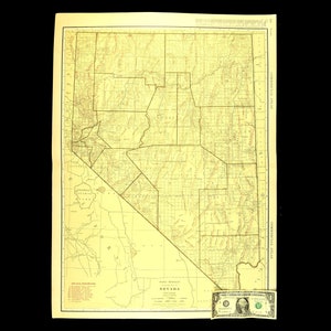 NEVADA Railroad Map Wall Decor Art EXTRA LARGE Antique - Etsy