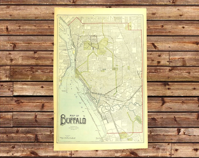 ORIGINAL Buffalo Street Map LARGE Wall Art Decor Antique - Etsy