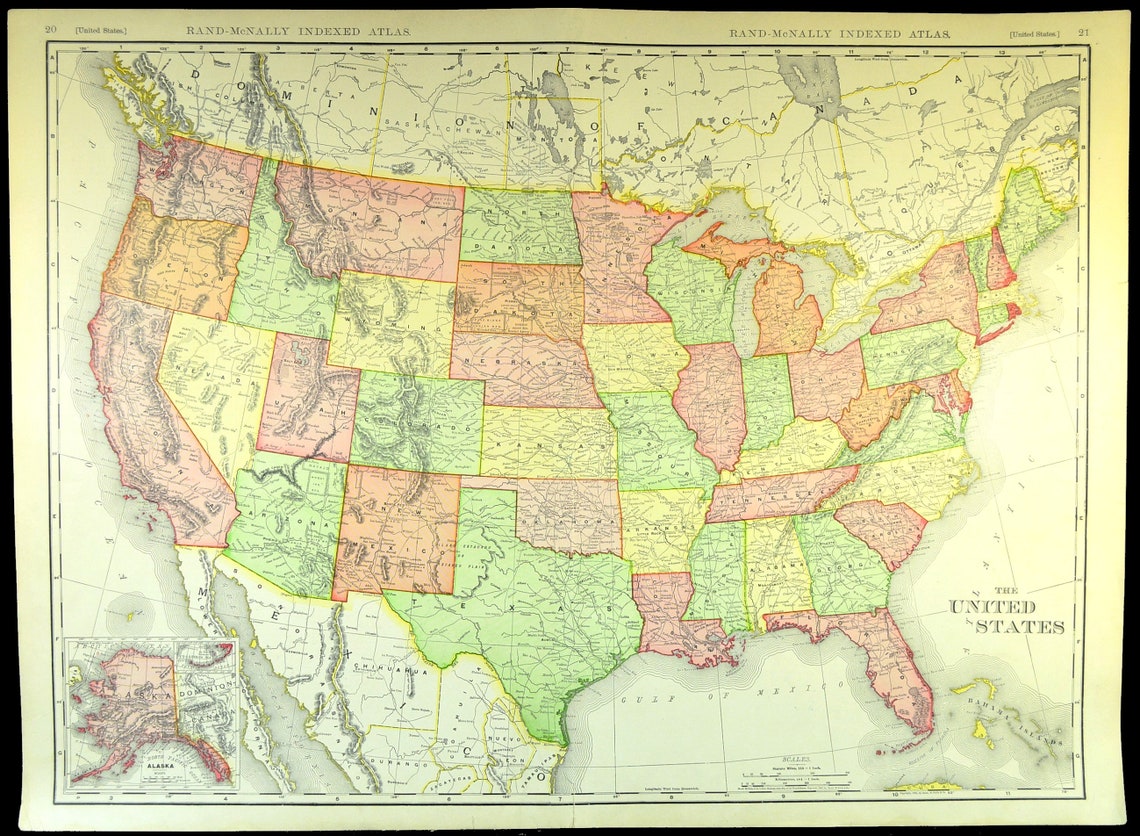 LARGE United States Map of the United States Wall Art ORIGINAL - Etsy