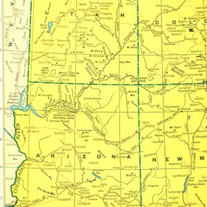 SOUTHWEST United States Railroad Map Wall Art Frameable - Etsy
