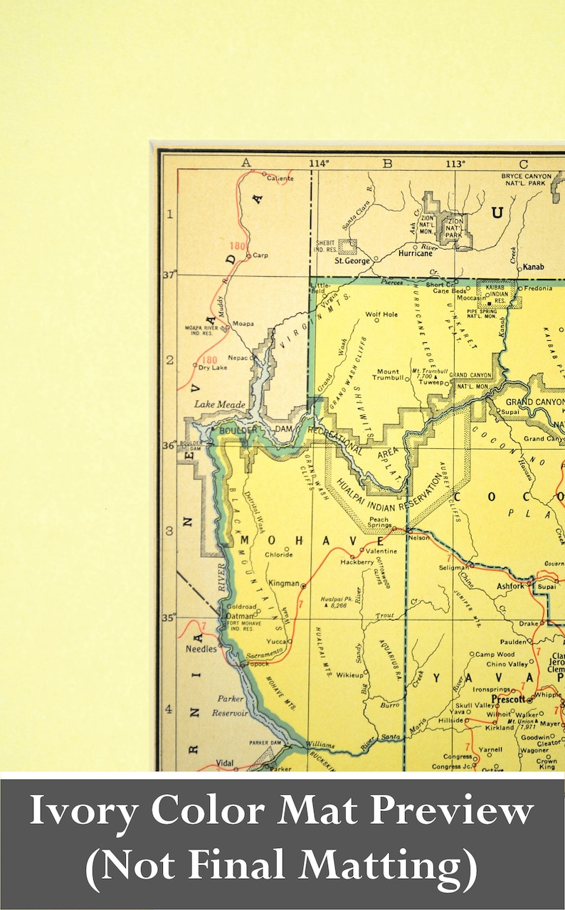 Vintage ARIZONA RAILROAD Map Wall Art 1940s Decor Vintage | Etsy