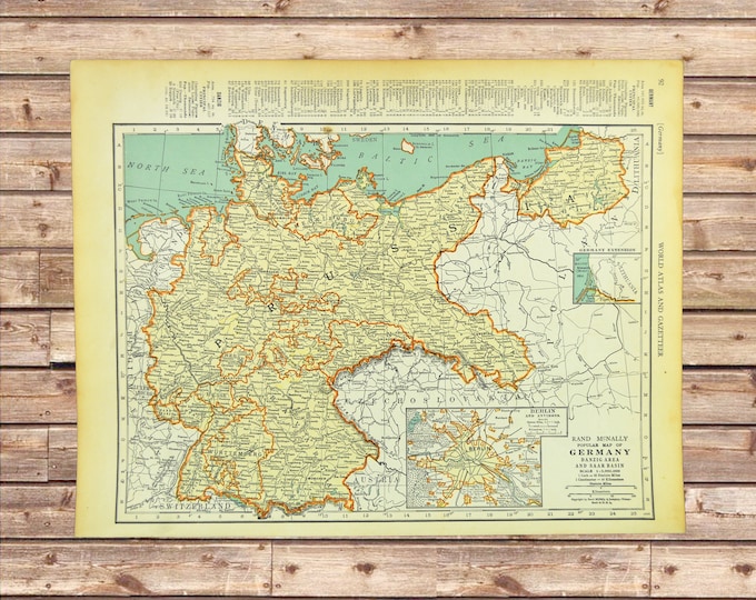 1937 GERMANY MAP of Germany Wall Decor Art Matted Ready to - Etsy