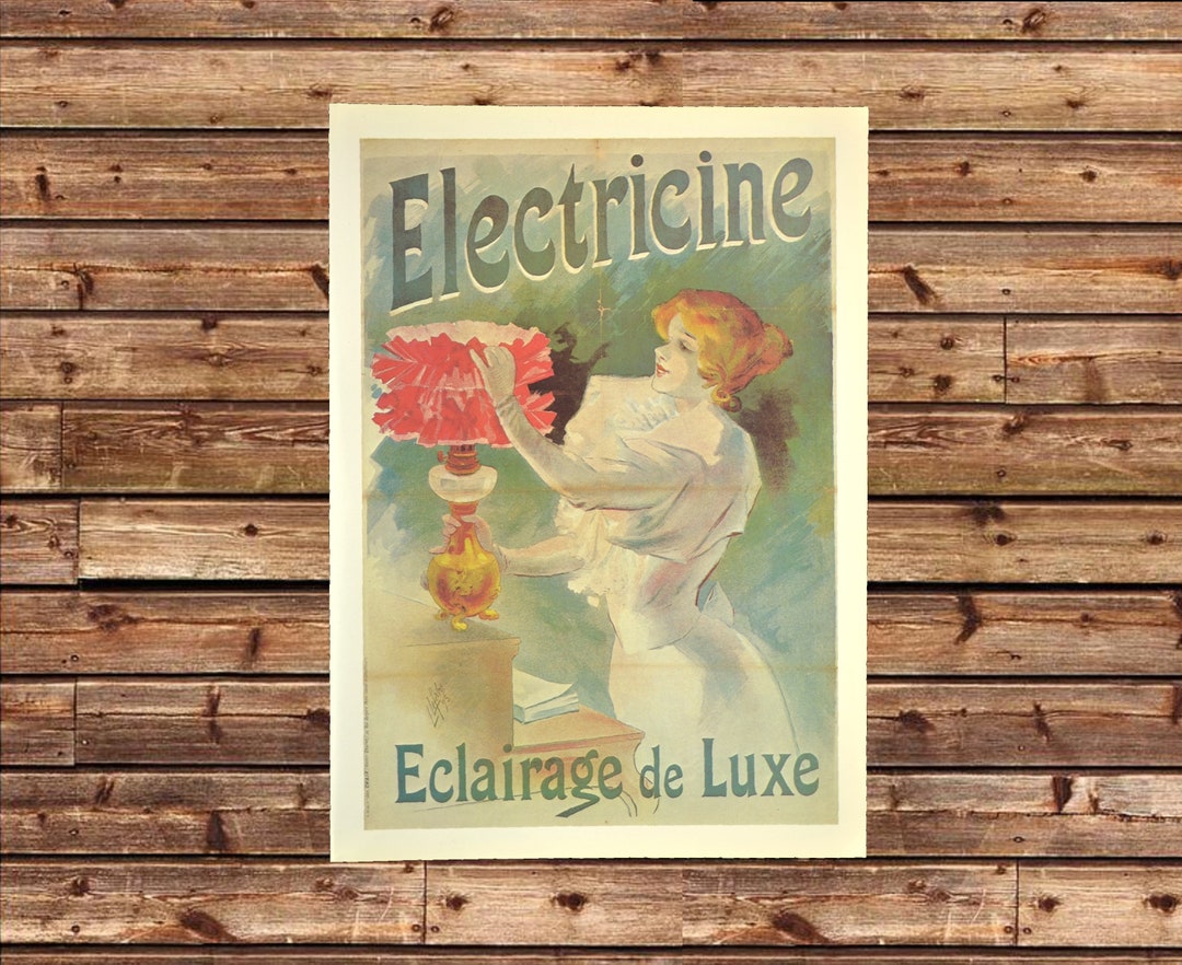 Vintage Electric Light Ad Poster Wall Art French Advertisement - Etsy