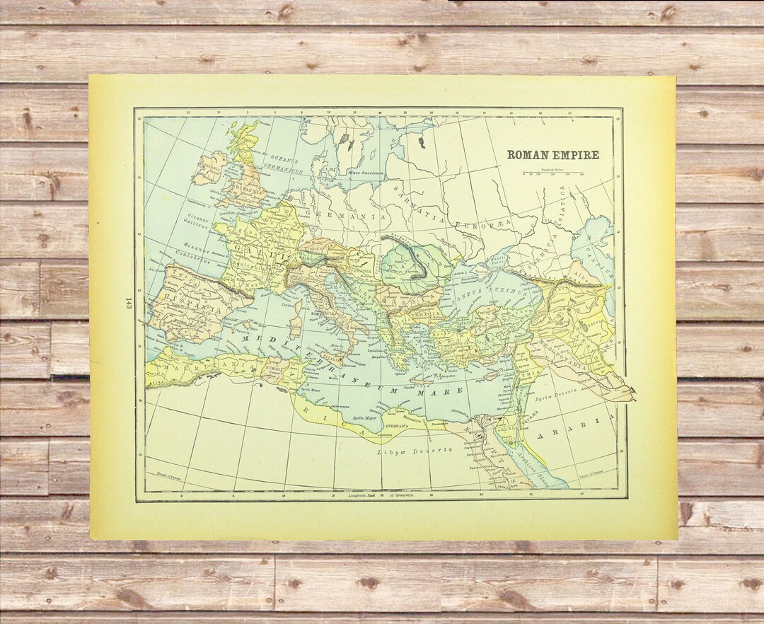 Ancient ROMAN EMPIRE Map of Europe Wall Art Antique ORIGINAL - Etsy