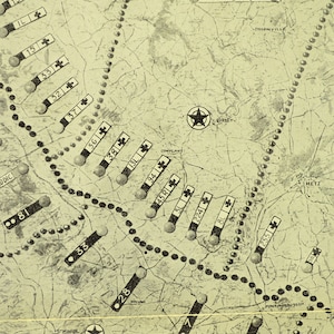 Antique World War I Battle Map Pershing WWI Map ORIGINAL Gift for Him ...