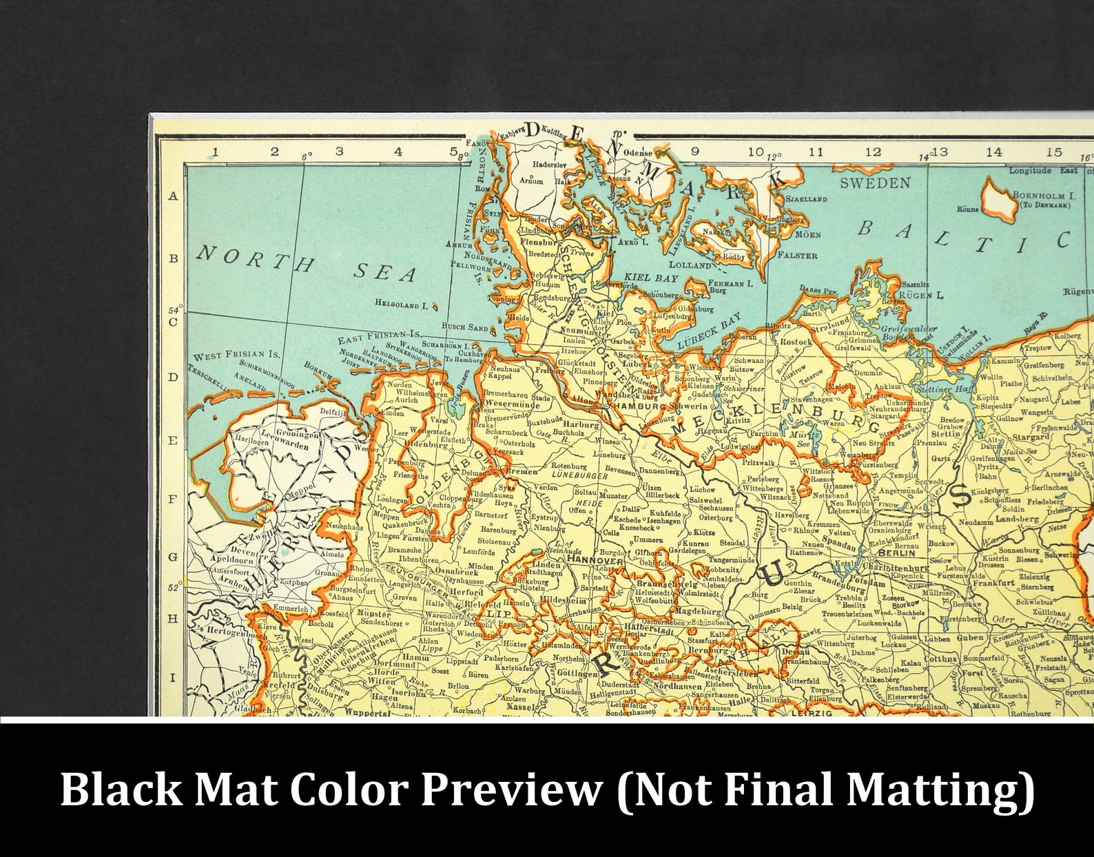 1937 Germany Map of Germany Wall Decor Art Matted Germany Map | Etsy