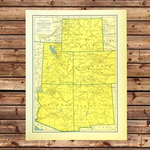 SOUTHWEST United States Railroad Map Wall Art Frameable - Etsy