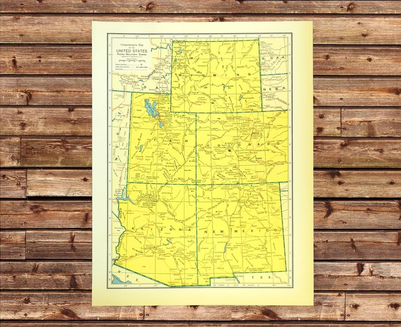 SOUTHWEST United States Railroad Map Wall Art Frameable - Etsy