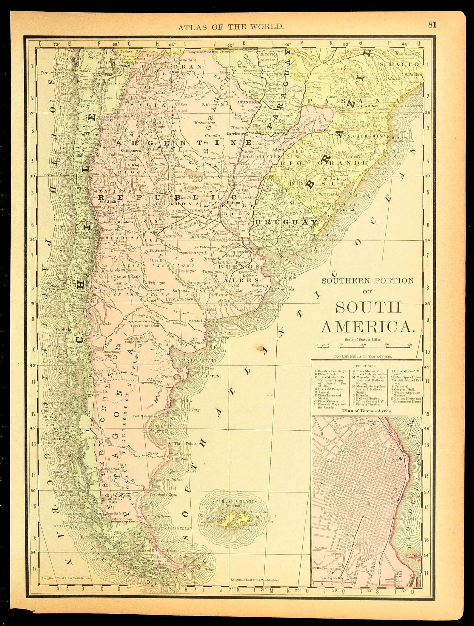 Antique South America Map of South America Wall Decor Art Old | Etsy