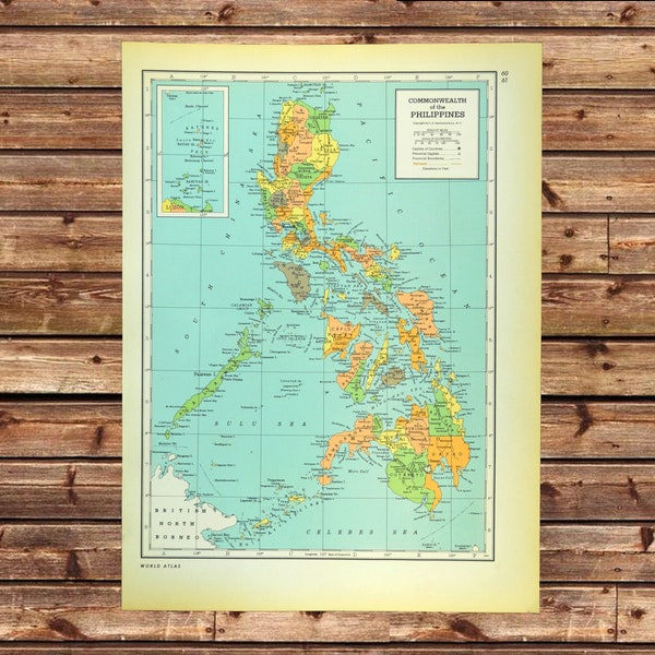 Philippines Wall Map - Etsy