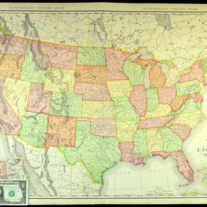 LARGE United States Map of the United States Wall Art ORIGINAL - Etsy