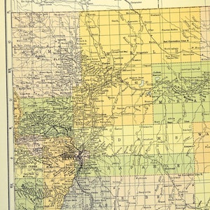 Eastern COLORADO MAP of Colorado Wall Art Decor LARGE Eastern - Etsy