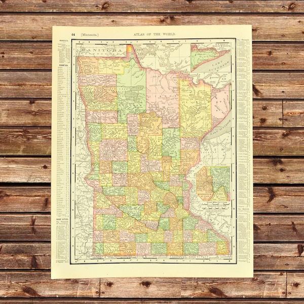 Old Minnesota Map - Etsy