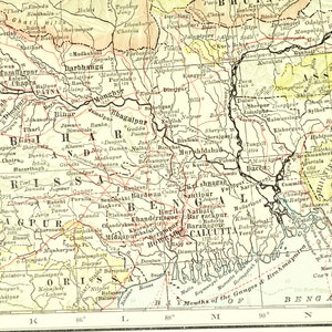 Northern INDIA Map of North India Railroad Map LARGE Antique - Etsy