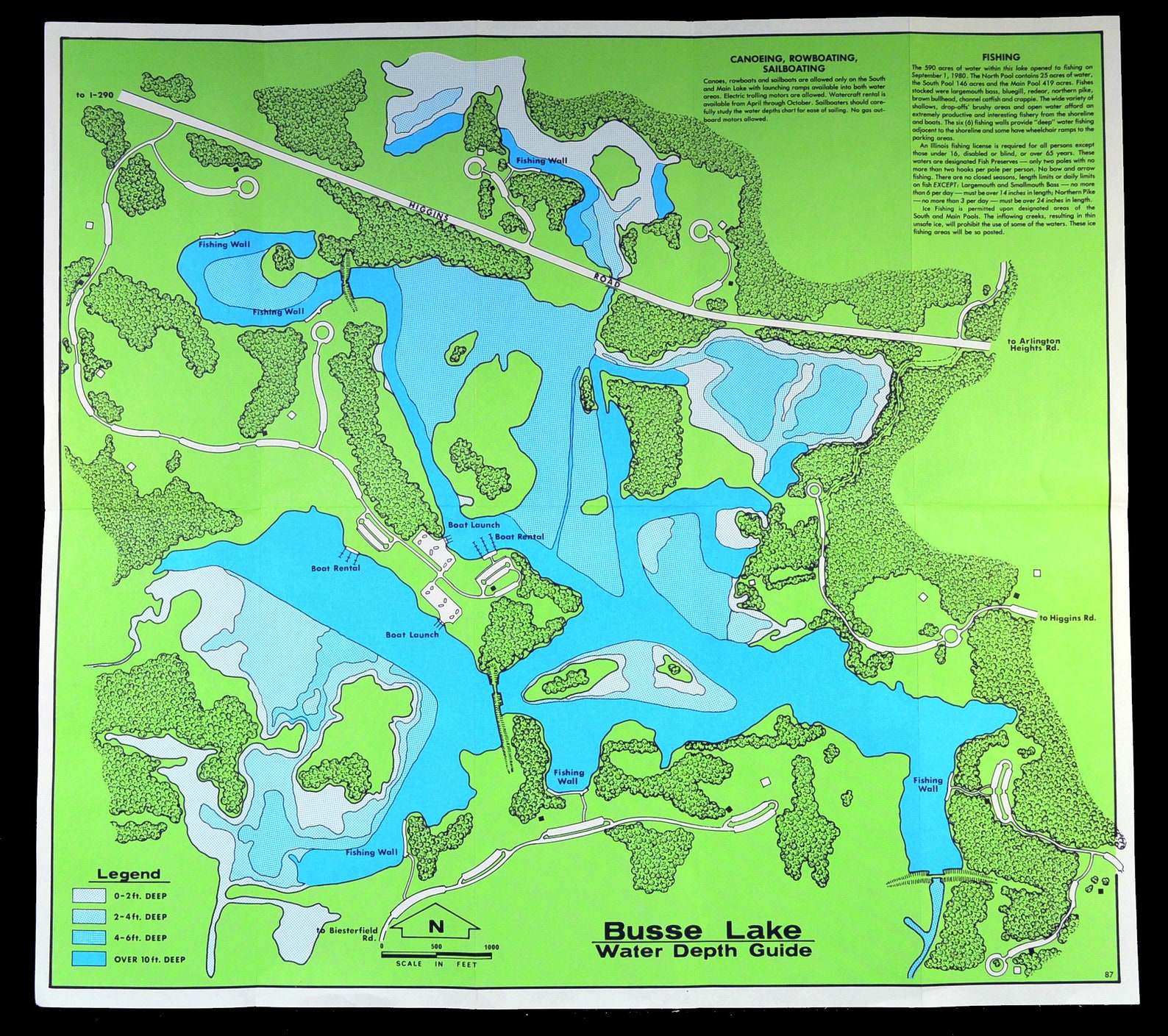 RARE Busse Lake Map Cook County Forest Preserve Wall Art - Etsy
