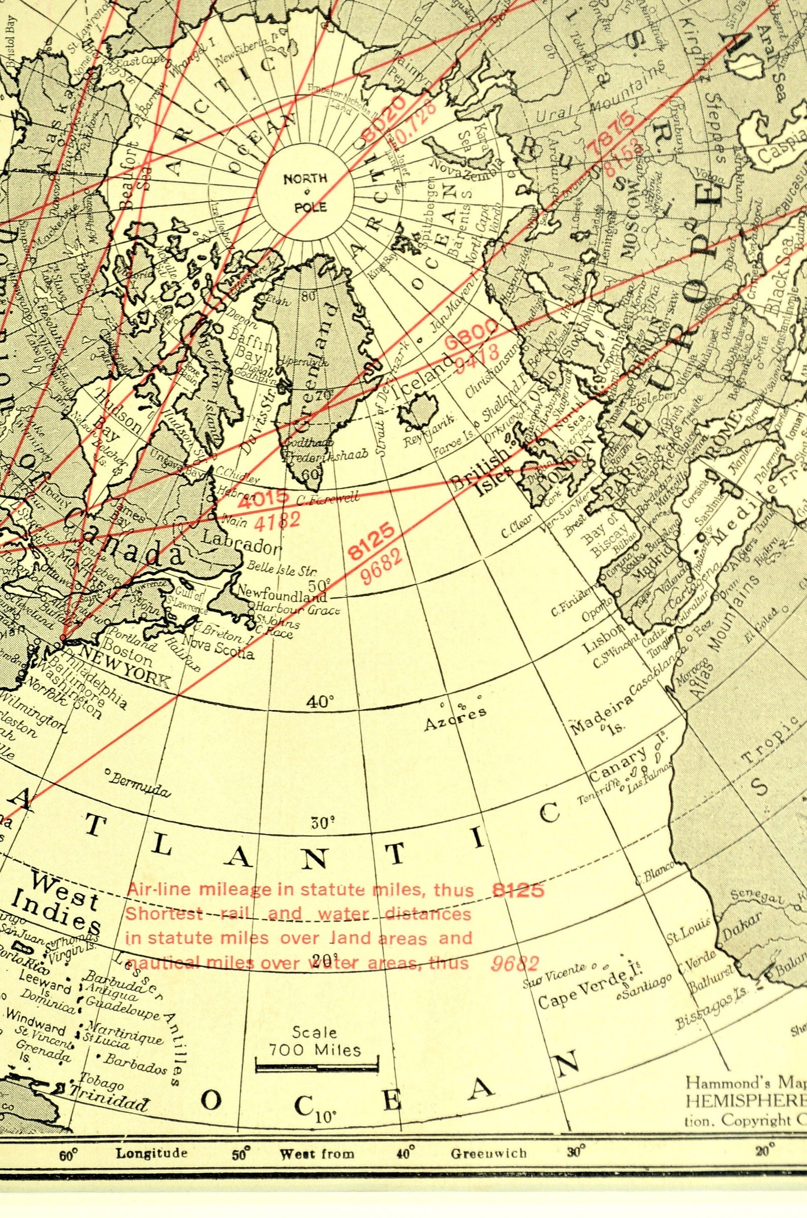 NORTH POLE Map of the North Pole Flight Map Frameable Matted - Etsy UK