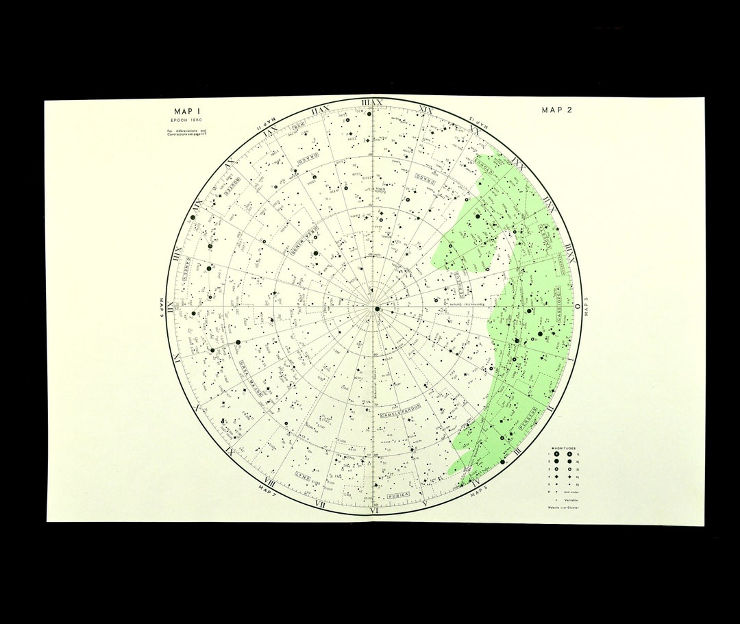 Star Chart Wall Art Star Map Wall Decor Constellation Map Astronomy ...