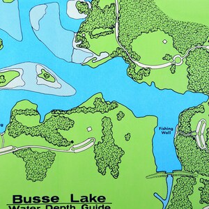 RARE Busse Lake Map Cook County Forest Preserve Wall Art - Etsy