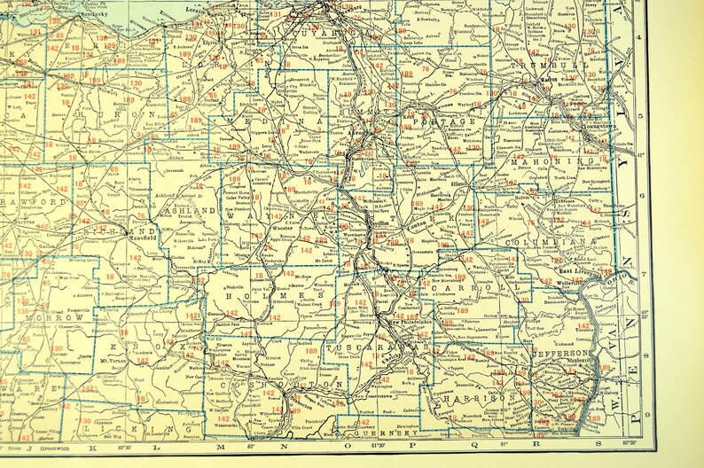 Northern Ohio Railroad Map of Ohio Wall Art Decor LARGE - Etsy