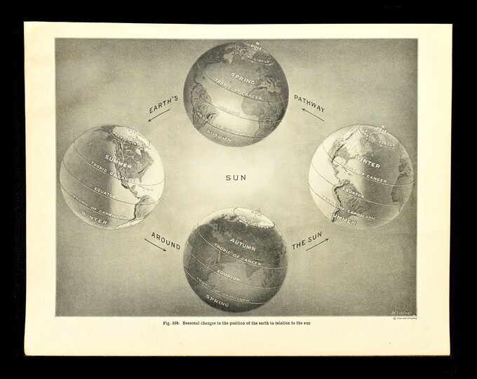 Seasonal Chart Print Earths Rotation Print Seasons Wall Art - Etsy