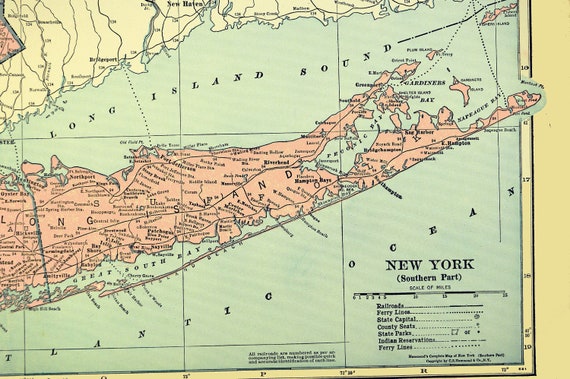 Old Maps New York Long Island Hagstrom's Map Of Long Island, New York