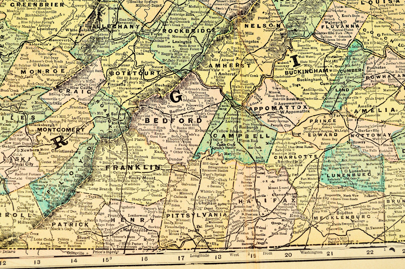West Virginia Map Of Virginia Map Wall Decor Art Antique Large Etsy