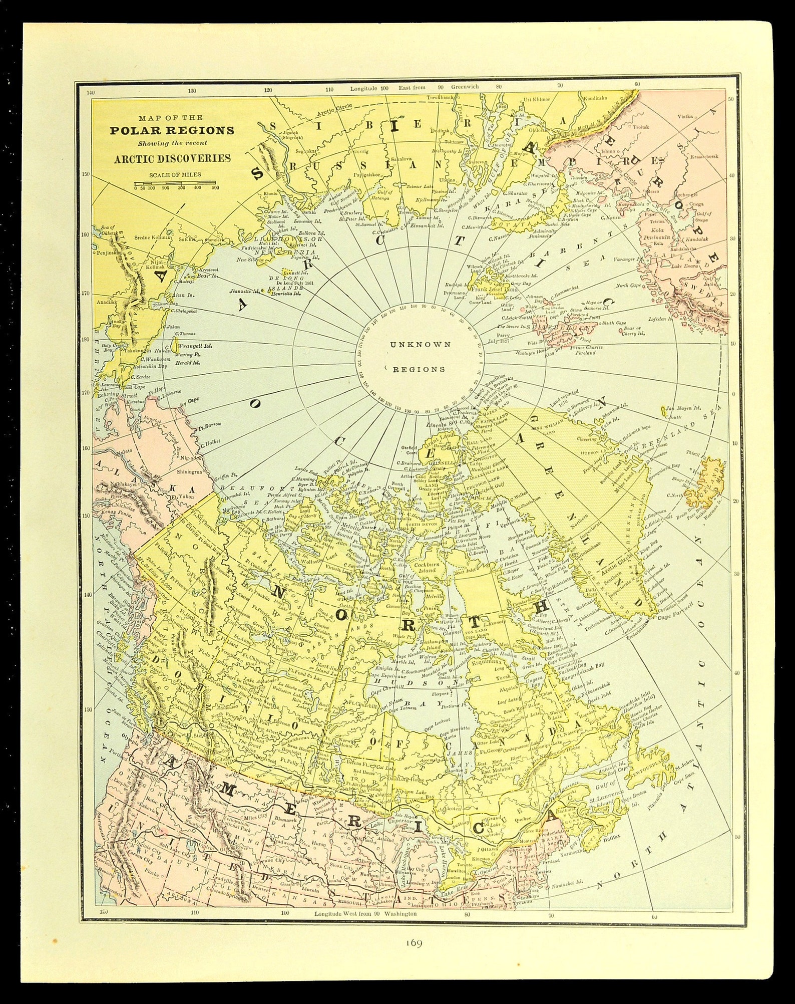 North Pole Map of the North Pole Region Wall Decor Art Antique | Etsy
