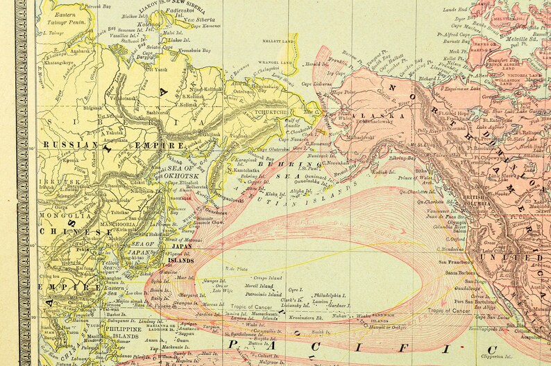 Antique WORLD MAP Wall Decor Map of the World LARGE 1800s - Etsy