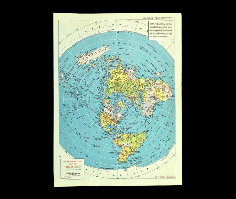 North Pole Map of the North Pole Wall Art Decor World Vintage - Etsy