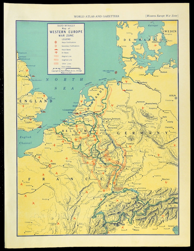 1940 World War II Europe Map WWII Wall Art Decor 1940s - Etsy