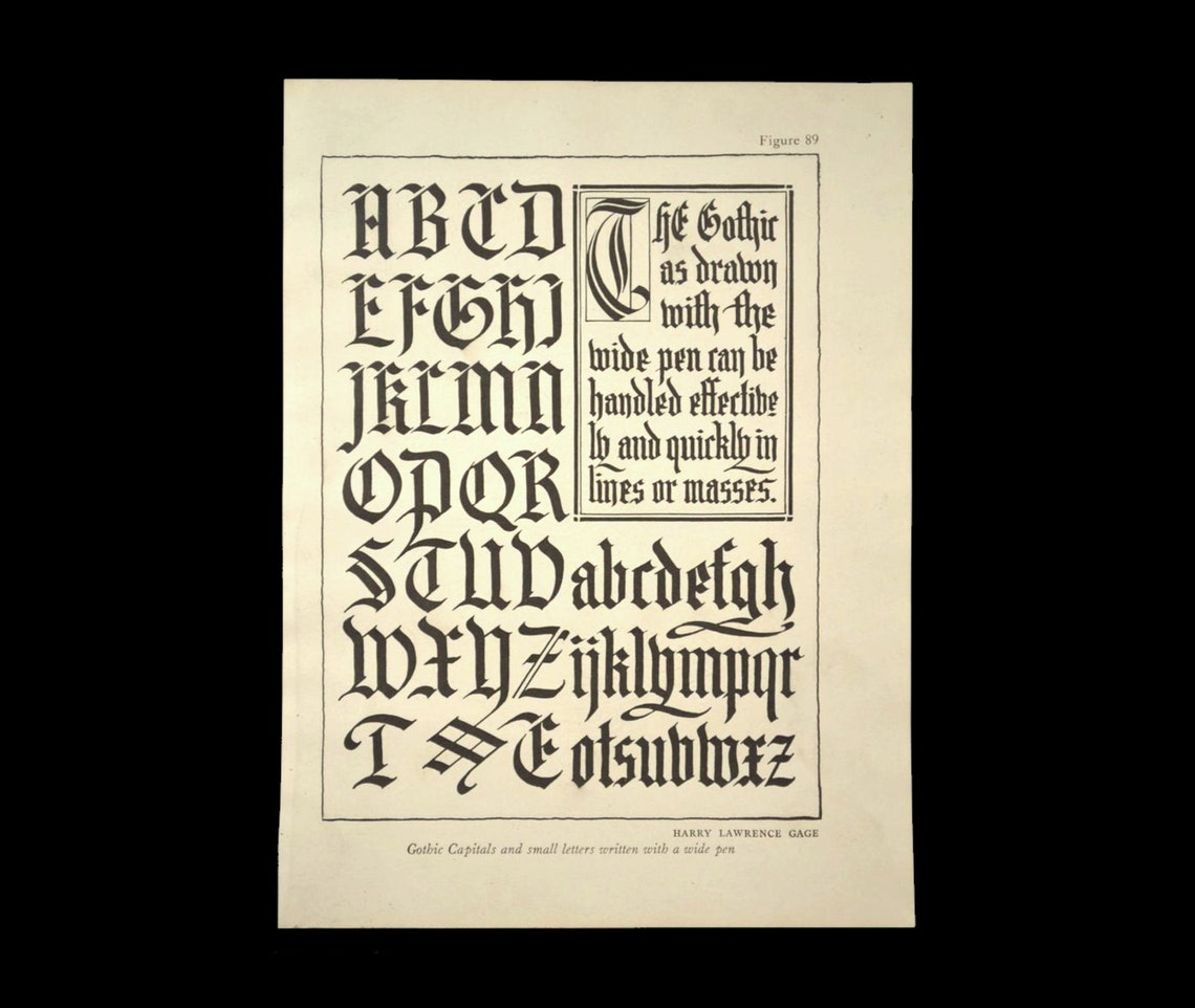 Lettering Sample Print Calligraphy Wall Art Gothic Wall Decor | Etsy