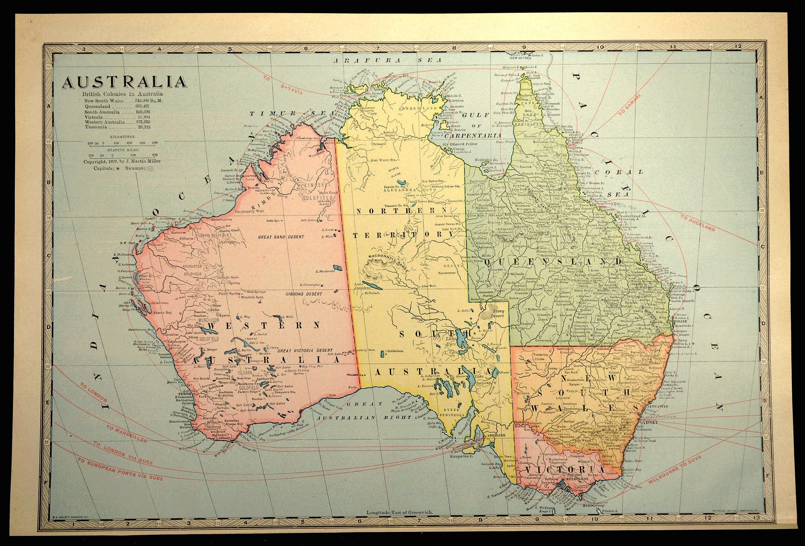 Australia Map of Australia Antique Original Late 1800s Gift | Etsy