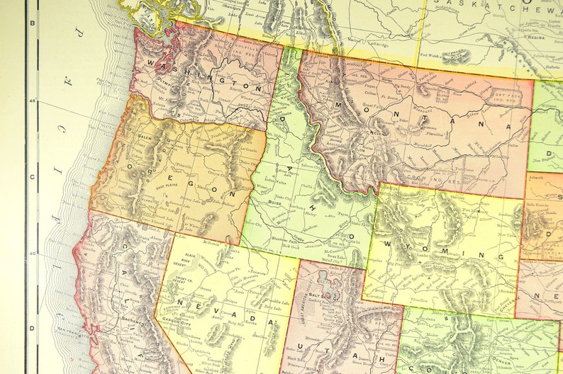 LARGE United States Map of the United States Wall Art ORIGINAL - Etsy