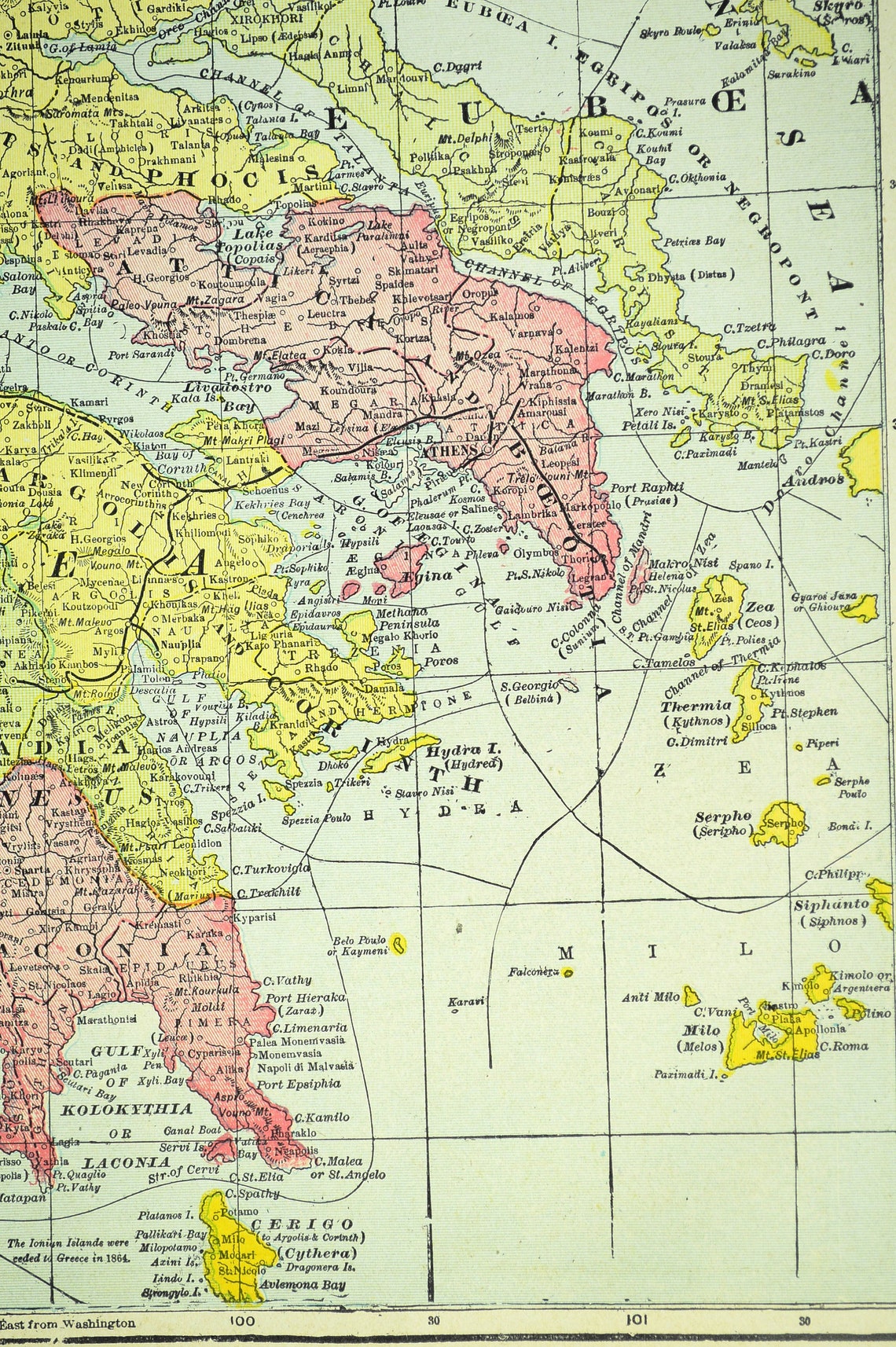 GREECE MAP of the Greek Isles Map Islands Wall Art ORIGINAL - Etsy