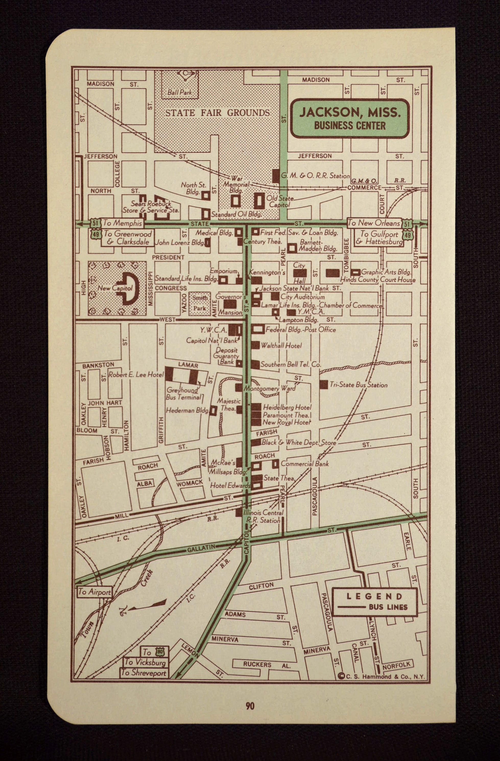 Jackson Map Jackson Street Map Vintage Wall Art Mississippi | Etsy