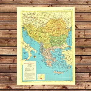 Balkans Map of the Balkans Wall Art Decor Central Europe | Etsy