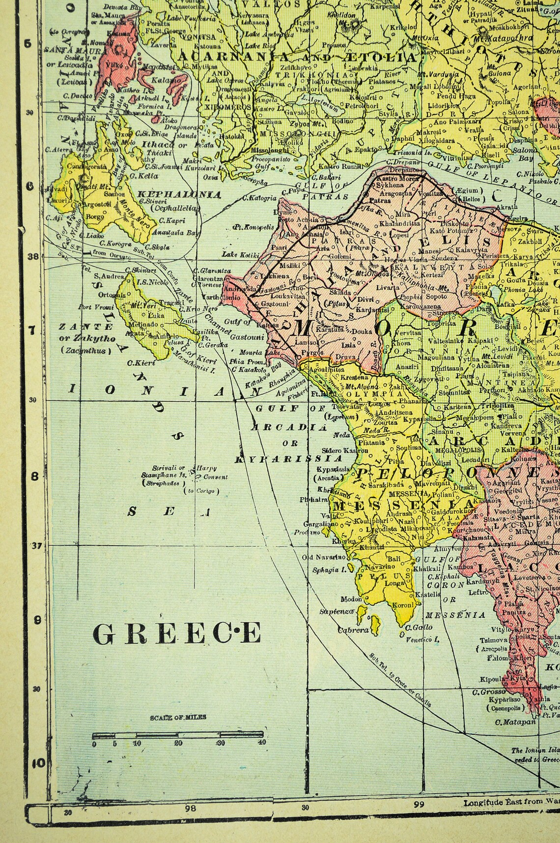 GREECE MAP of the Greek Isles Map Islands Wall Art ORIGINAL - Etsy