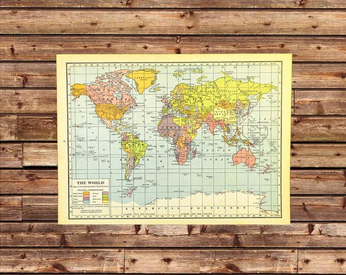 World Map of the World Wall Art Decor Matted World Map Ready to Frame ...