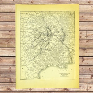 1928 Antique ST LOUIS Railroad Map Vintage San Francisco Railway Map ...