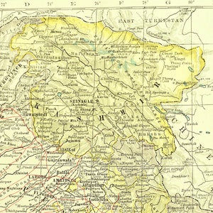Northern INDIA Map of North India Railroad Map LARGE Antique - Etsy
