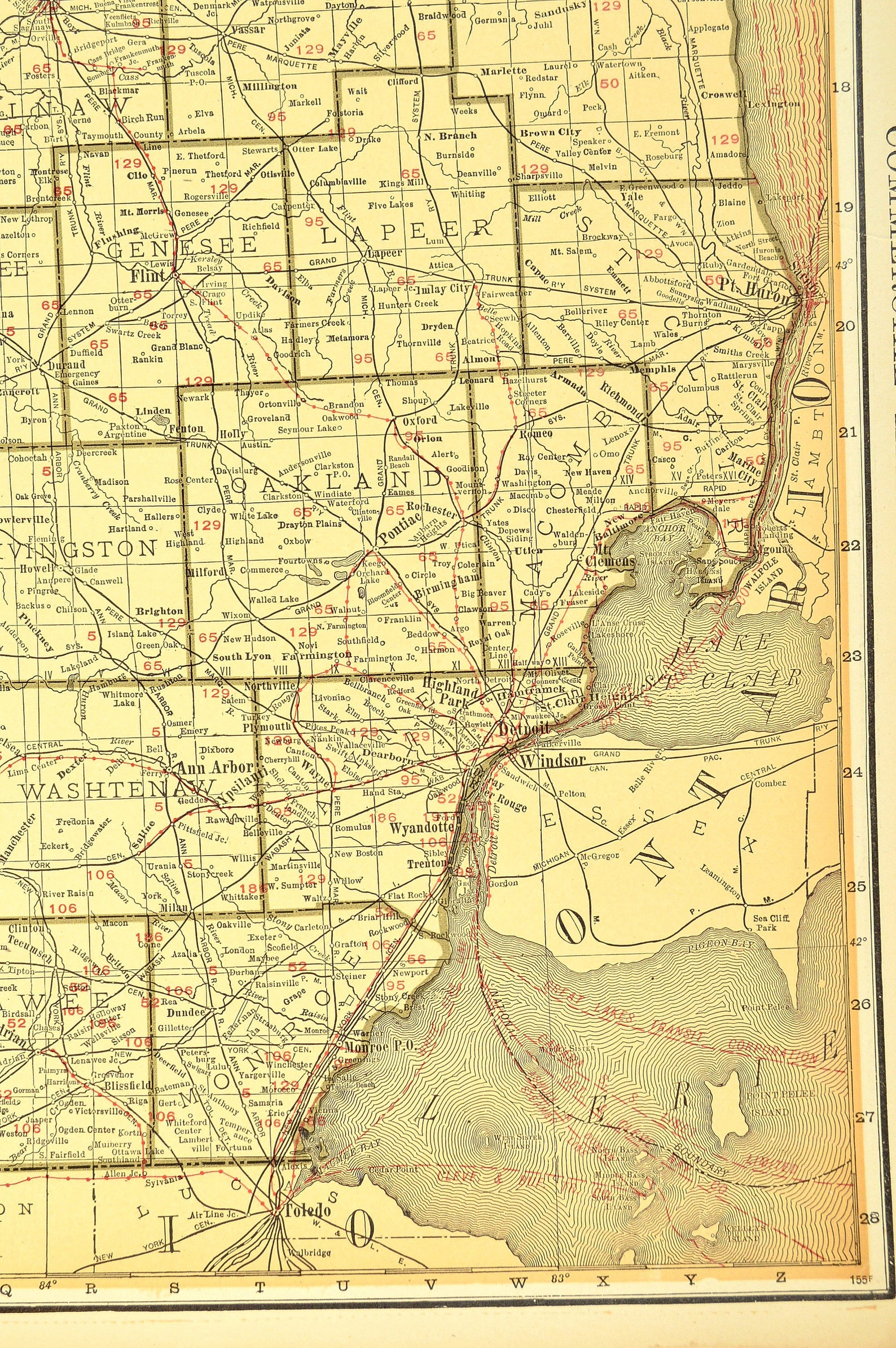 MICHIGAN Railroad Map Wall Art Decor Antique Old EXTRA LARGE - Etsy