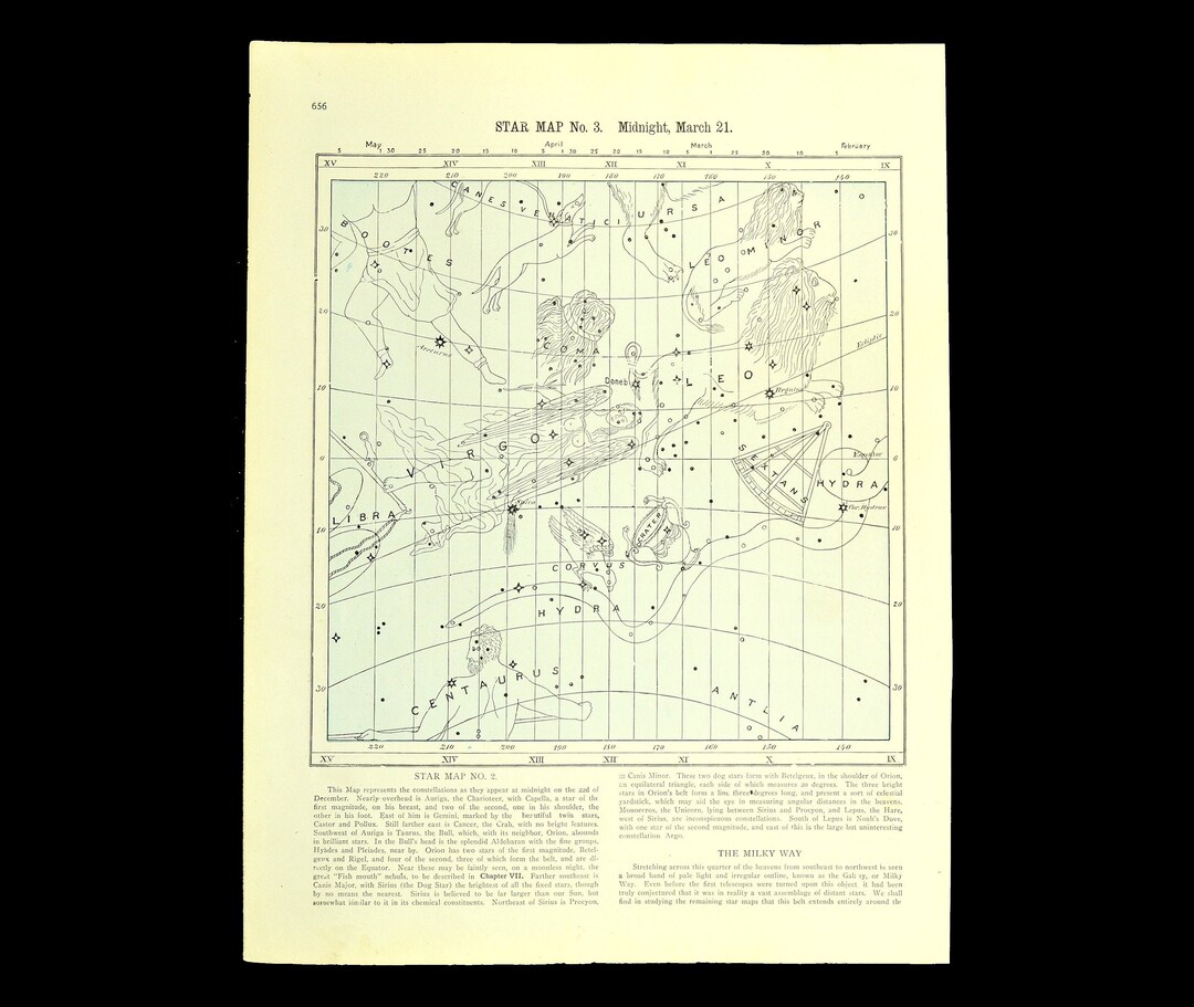 Star Map Wall Art Star Chart Constellation Wall Decor Astronomy Print ...