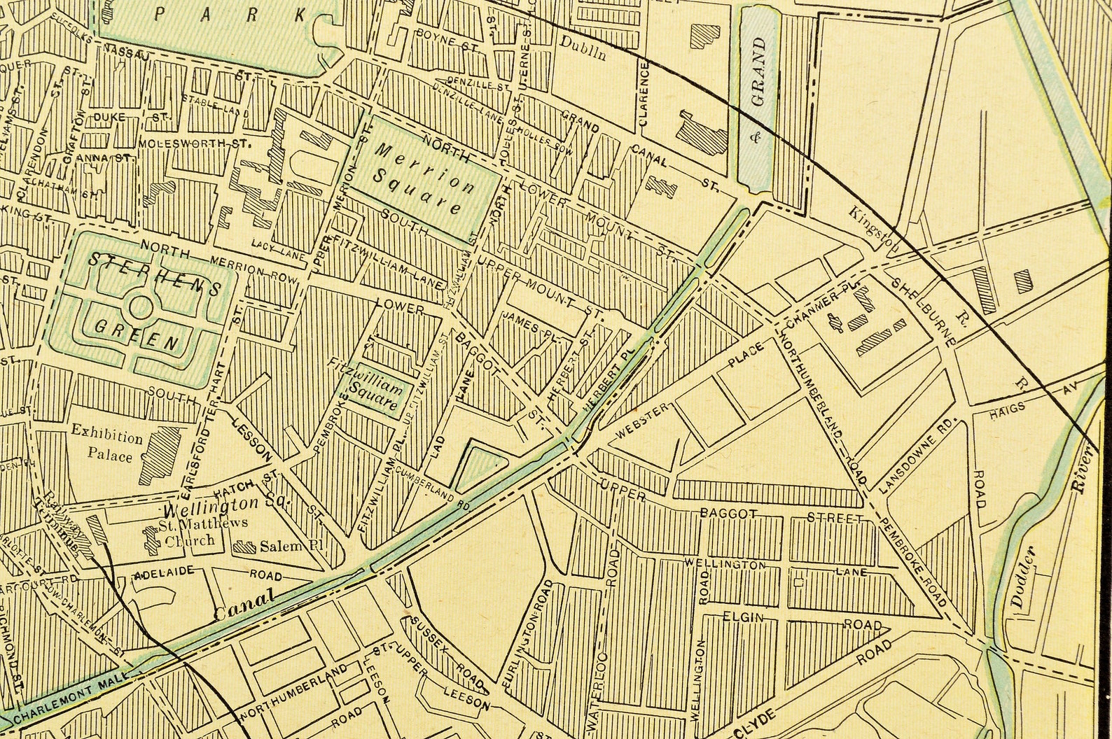 Dublin Map of Dublin Street Map Ireland Antique Late 1800s | Etsy