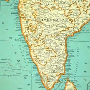 INDIA Map of India Wall Art Frameable Matted ORIGINAL Traveler - Etsy