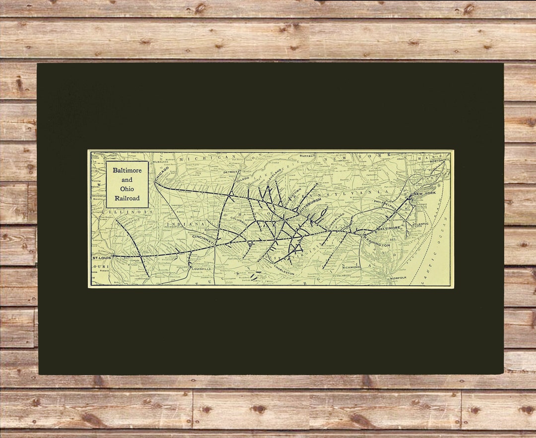 Vintage B & O Railroad Map of Baltimore Ohio RR Collectible - Etsy